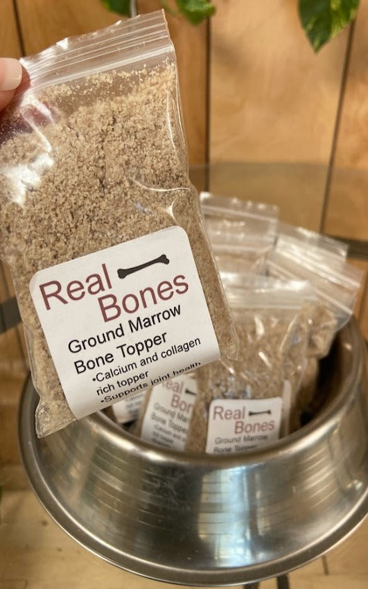 5oz bottle: Ground Marrow Bone Topper – Real-Bones